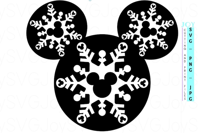 Mickey Christmas Snowflakes Svg Minnie Christmas Svg World | Etsy
