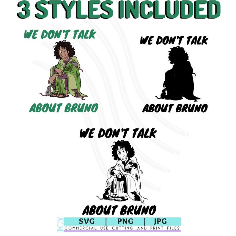 We Don't Talk About Bruno SVG PNG | Encanto Bruno SVG | Outline Encanto ...