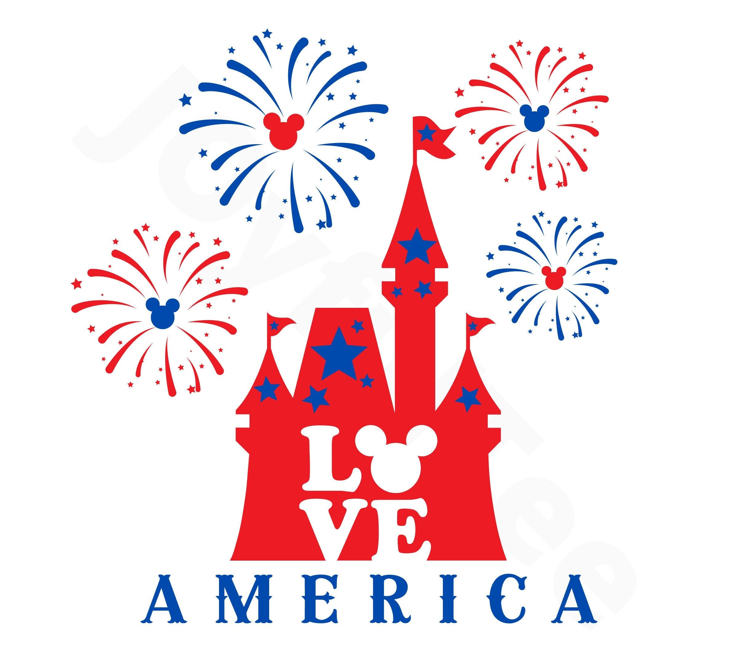 Mickey Mouse Fireworks 4th of July T-shirt SVG PNG Disneyland | Etsy