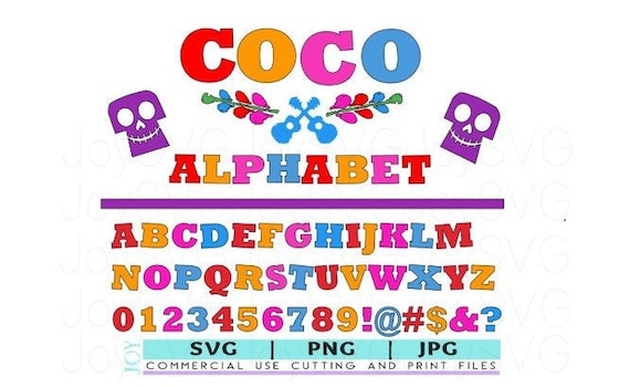 Alfabeto COCO fonT svg png / Disneyland COCO t-Shirt Svg coco | Etsy México