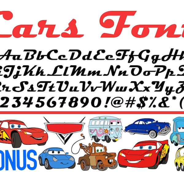Lightning Mcqueen Cricut Font - Etsy