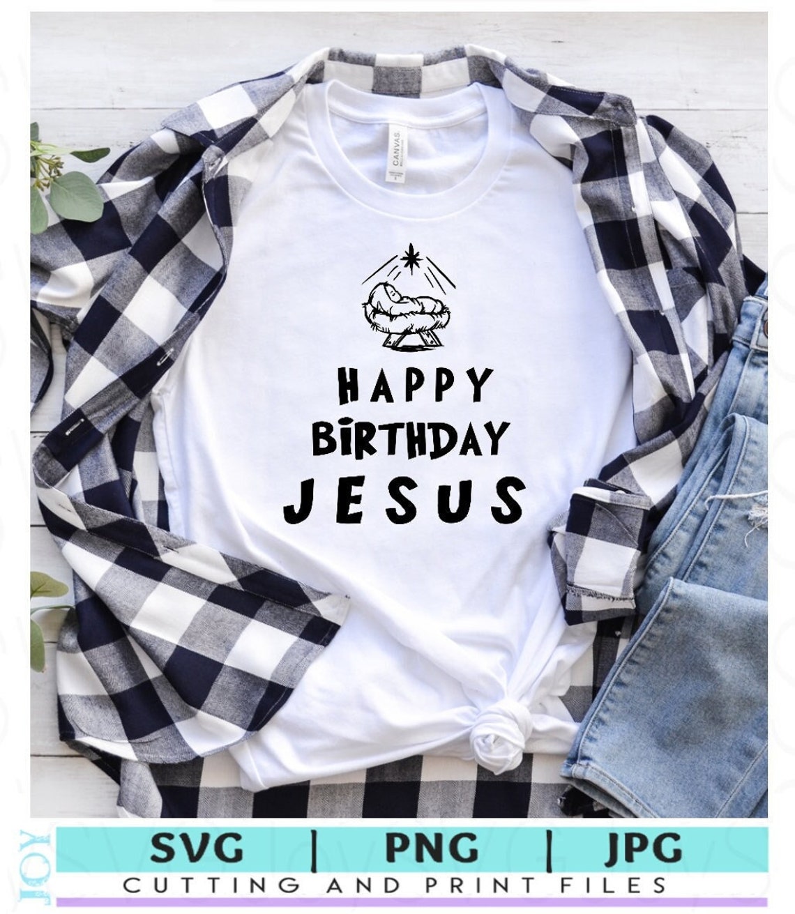 Happy Birthday Jesus SVG Religious Christmas SVG Holiday - Etsy