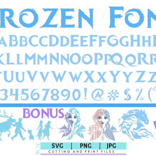 Frozen Font SVG Png Frozen 2 Alphabet Frozen Party Svg - Etsy