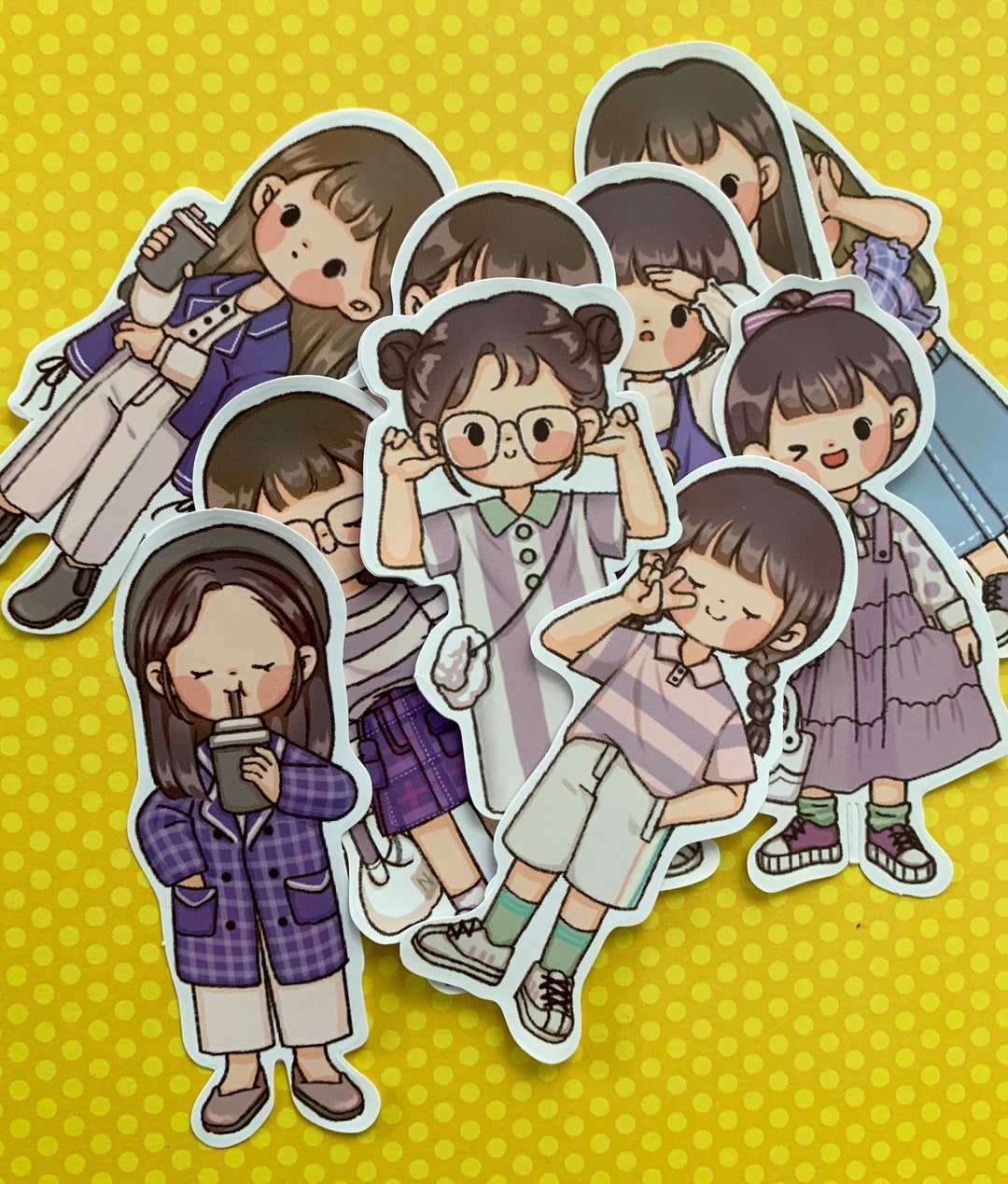 Purple School Girl Stickers // Embellishments// Scrapbooking // Paper ...