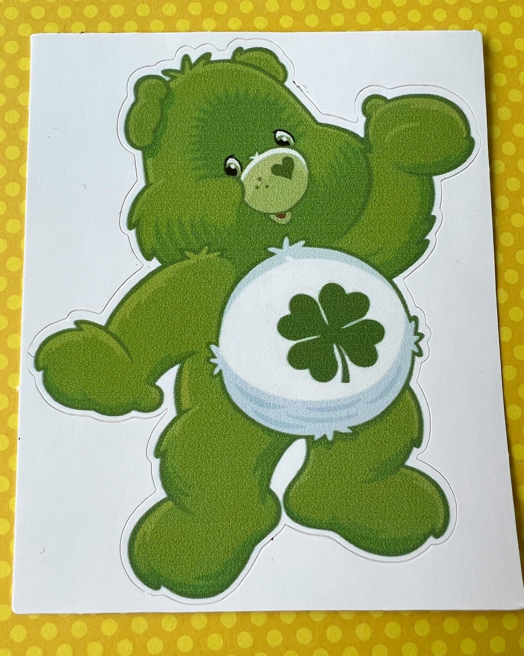 Good Luck Bear Green Care Bear Sticker Water Bottle Laptop Sticker - Etsy