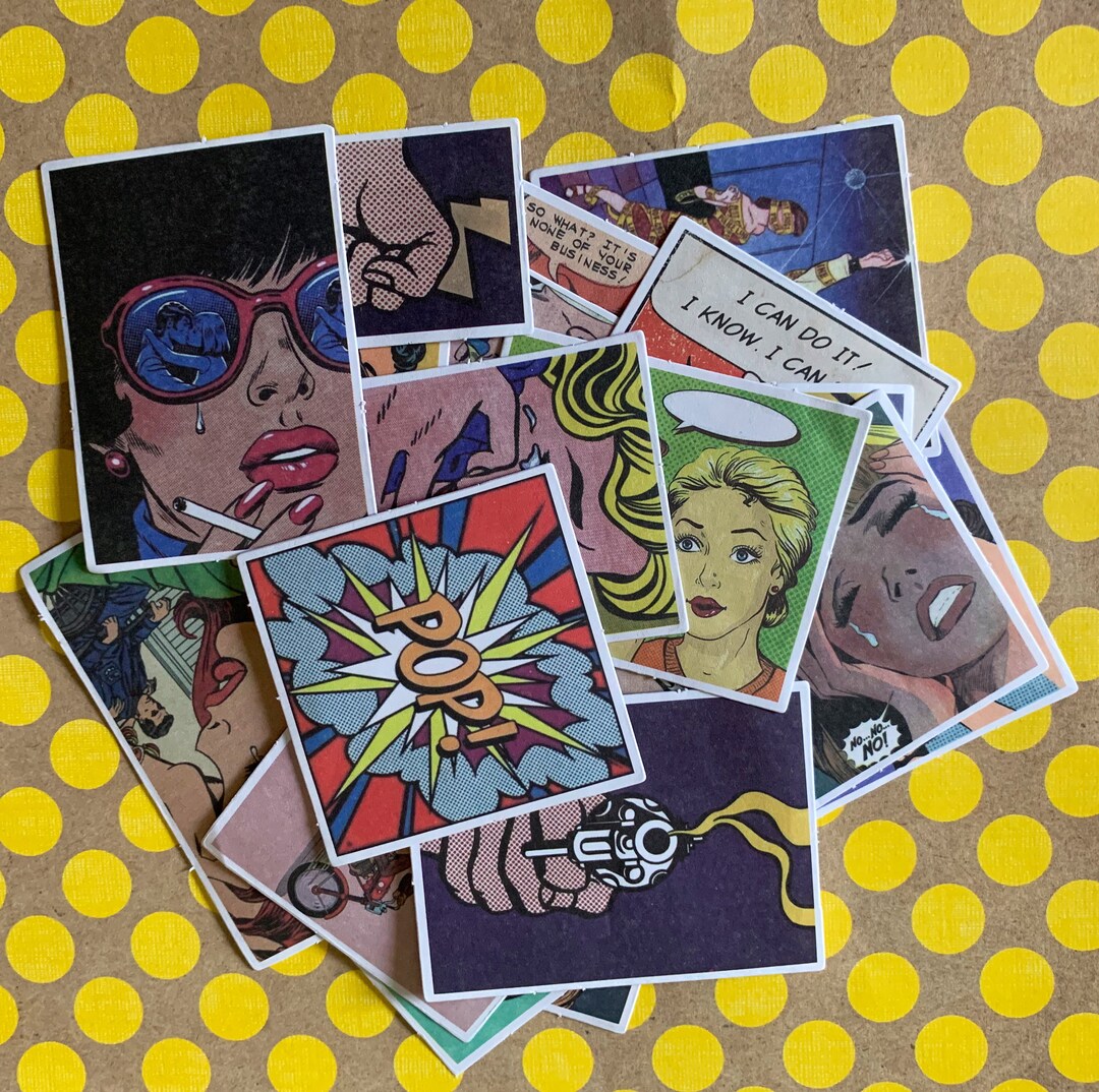 Vintage Comic Book Stickers Superman Pow // Scrapbooking // - Etsy