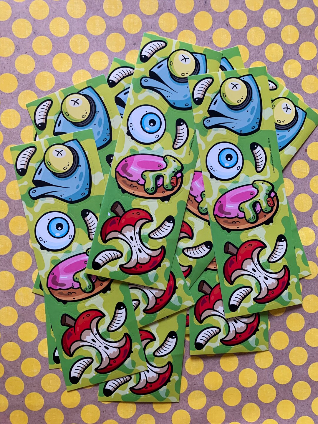 One Sheet Slime Bugs Rotten Halloween Envelope Seals Stickers ...