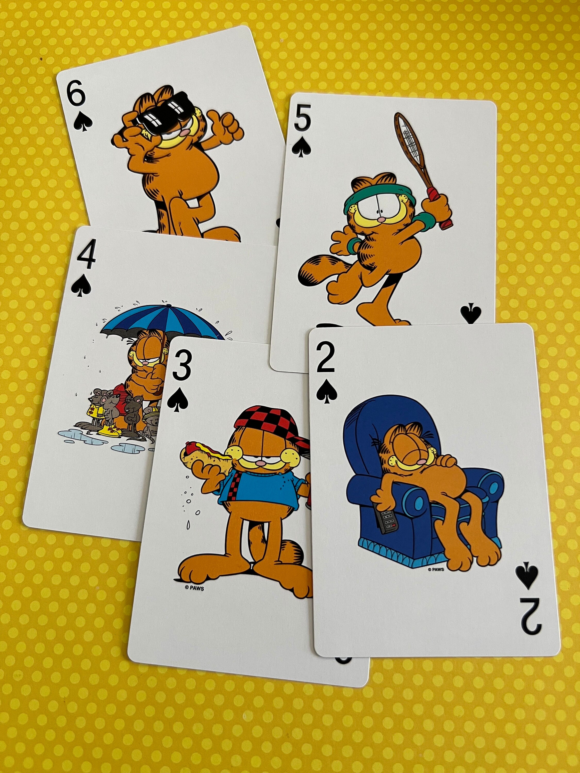 Set of 5 Retro Garfield Playing Cards // Ephemera // Vintage - Etsy