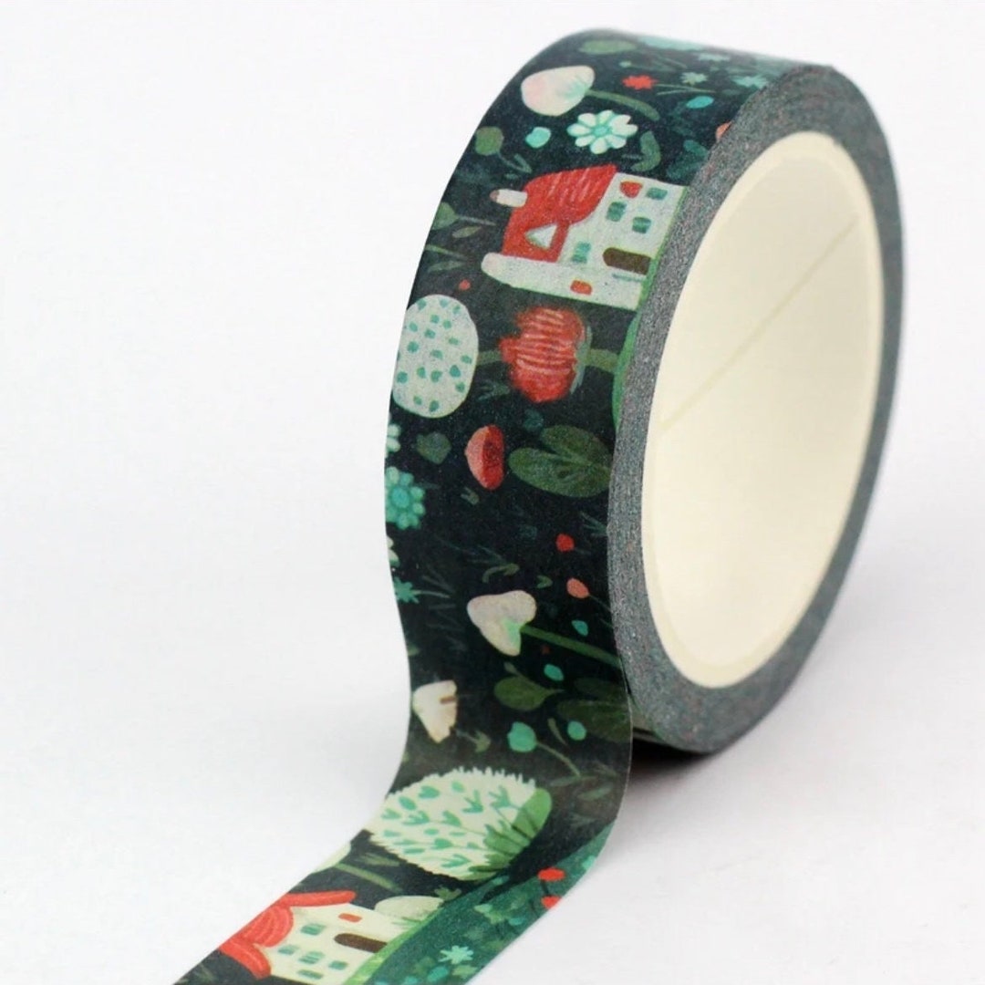 Forest Cabin Whimsical Home Flowers Bold Washi Tape // Scrapbooking ...