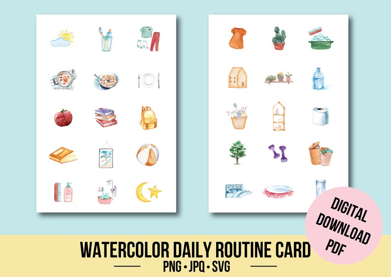 Daily Routine Cards & Chart, Toddler Daily Rhythm, Visual Schedule Kids ...