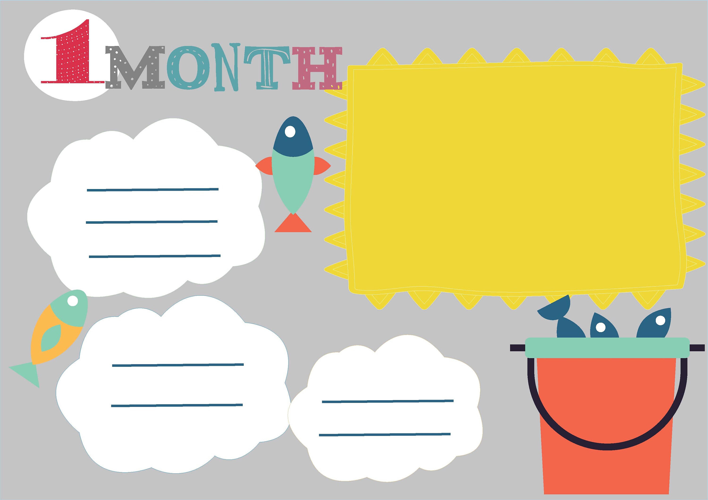 Printable Baby Book Pages, First Year Baby Memory Book for Boys, Baby ...