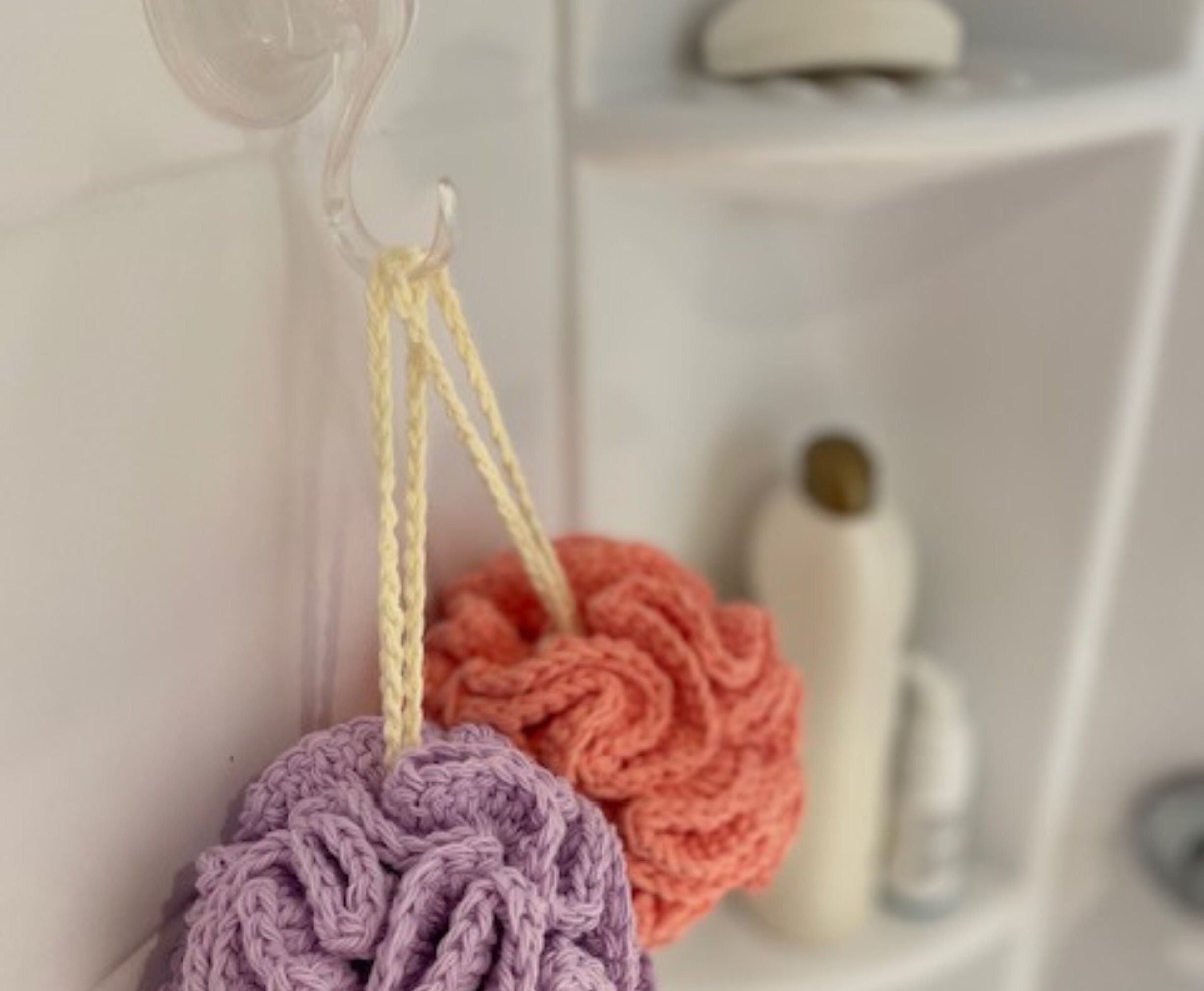 Reusable, Washable, Plastic-free, 100% Cotton Bath and Shower Pouf ...