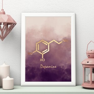 Dopamine Molecule Art Print, Above Crib Decor, Happiness Molecule ...