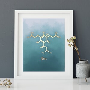 Beer Molecule Poster, Beer Poster, Molecule Art Print, Kitchen Art ...