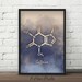 Caffeine Molecule Art Print, Caffeine Wall Art, Caffeine Poster ...