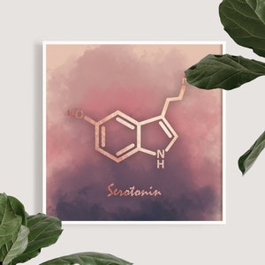 Set of 3 Wall Art, Serotonin Art, Dopamine Art, Caffeine Art, Chemistry ...