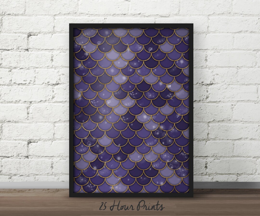 Instant Download Purple Mermaid Art, Mermaid Scales Art, Mermaids ...