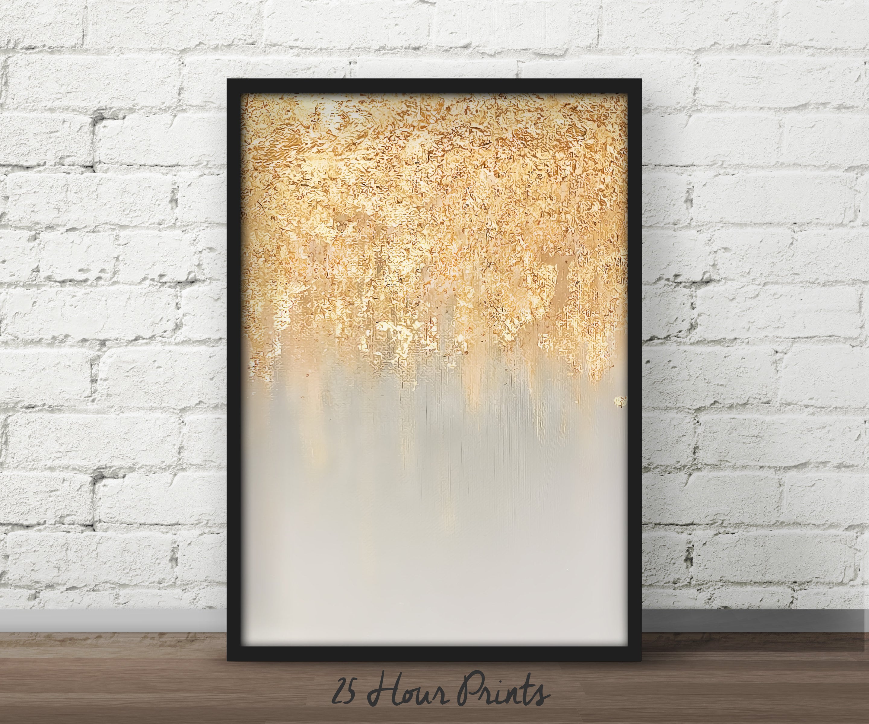 Blue Gold Art Print, Gold Leaf Poster, Dipped Gold Art, Abstract Art ...