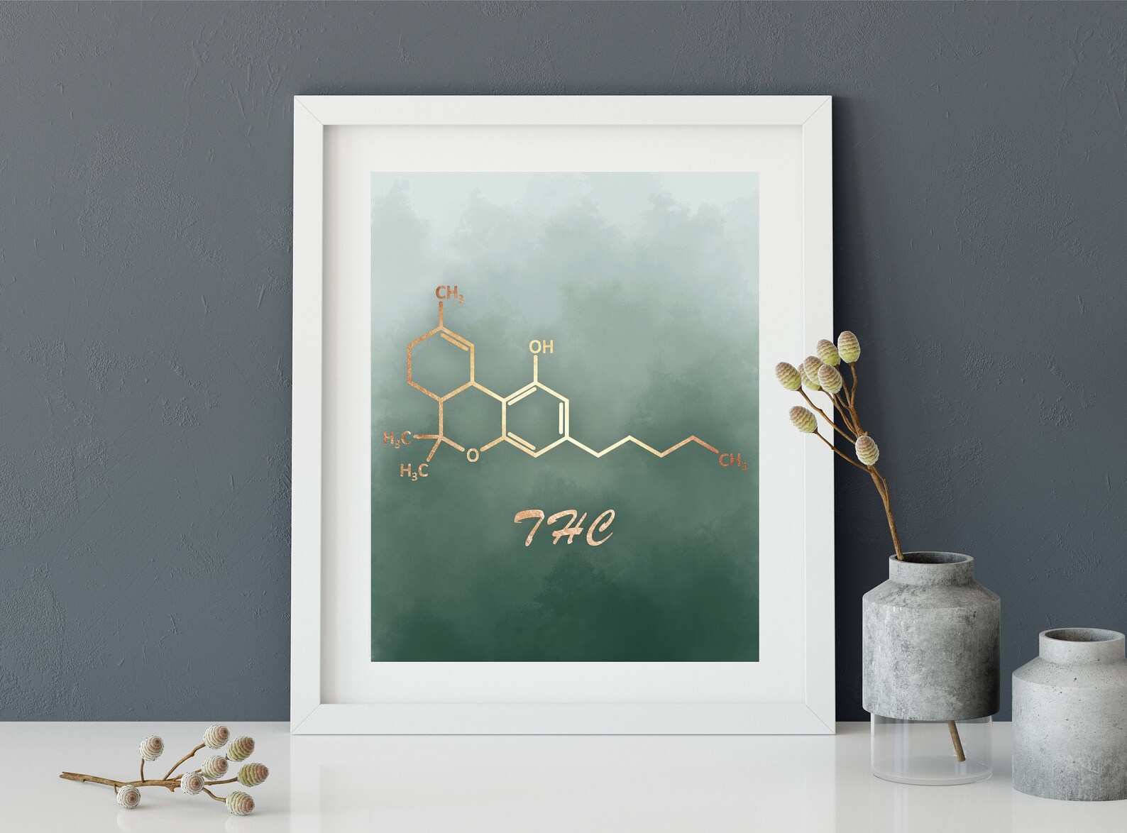 THC Molecule Poster THC Art Print Weed Poster Weed Art - Etsy
