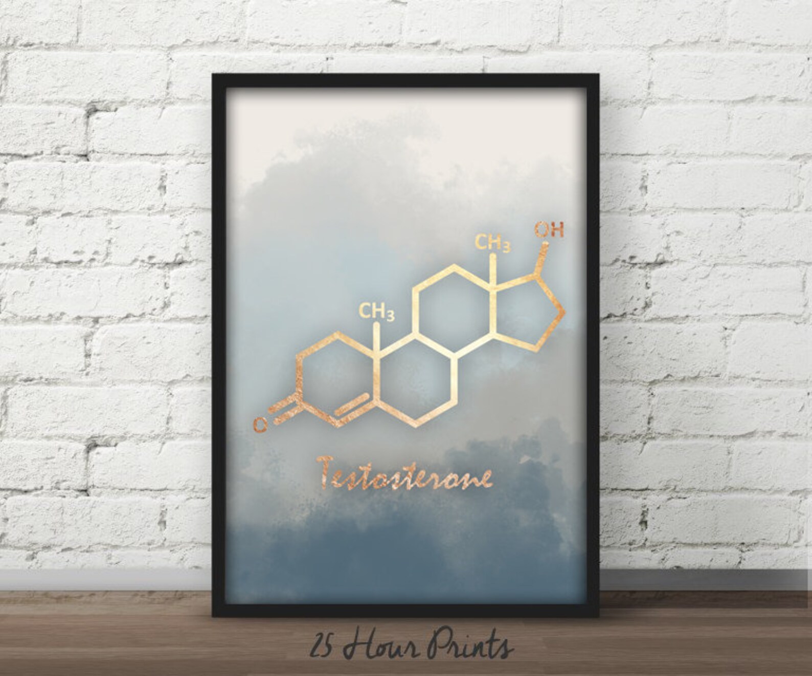 Testosterone Molecule Art Print, Testosterone Wall Art, Testosterone ...