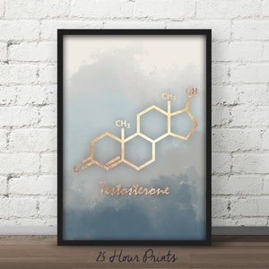Testosterone Molecule Art Print, Testosterone Wall Art, Testosterone ...