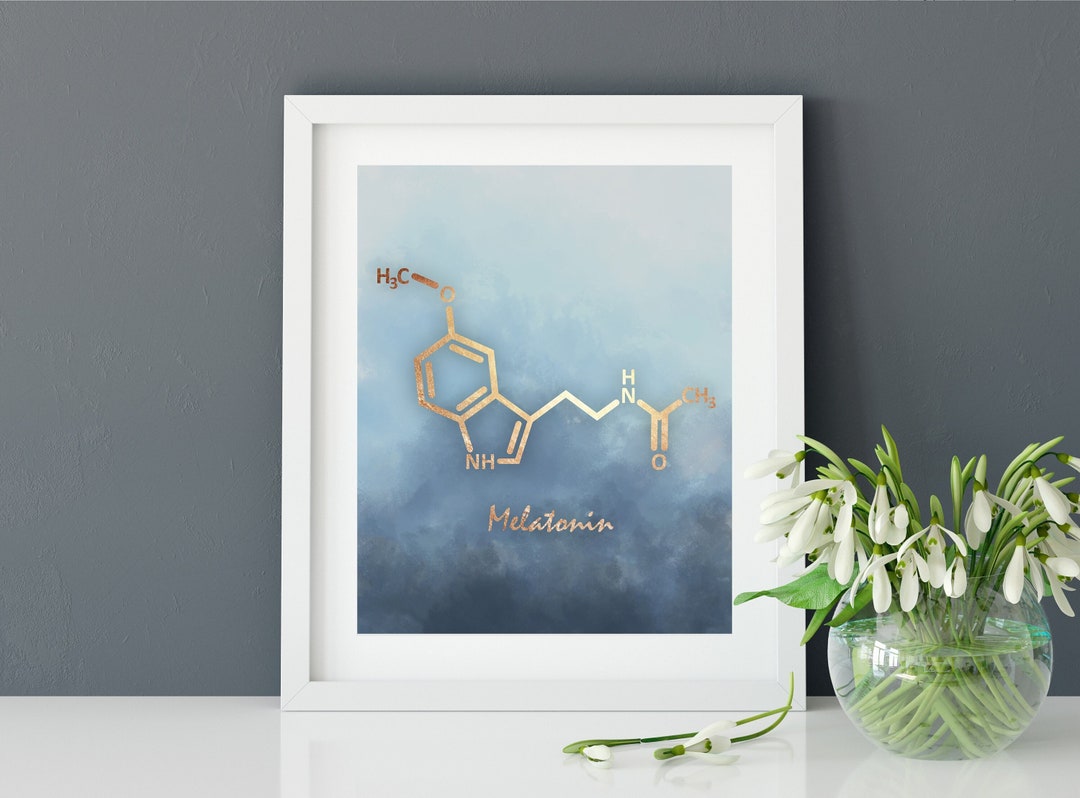 Melatonin Molecule Art Print, Chemistry Teacher Gift, Science Teacher ...