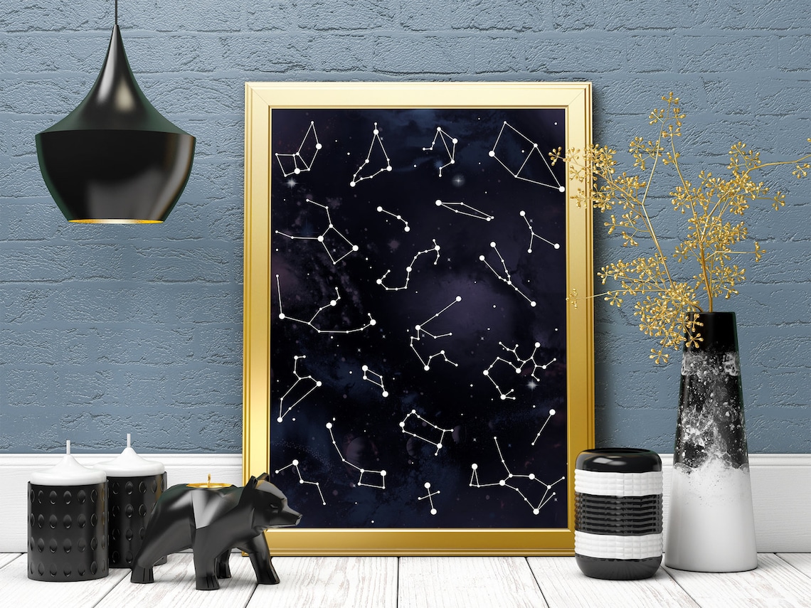 Star Map Poster Star Chart Constellation Poster Galaxy | Etsy