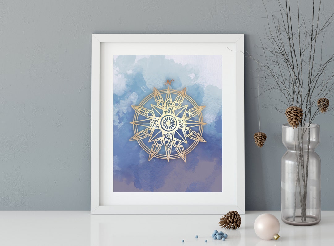 Compass Poster, Compass Wall Art, Home Decor, Nautical Art, Nautical ...