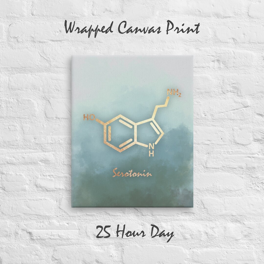 Serotonin Molecule Canvas, Serotonin Canvas Print, Abstract, Happiness ...