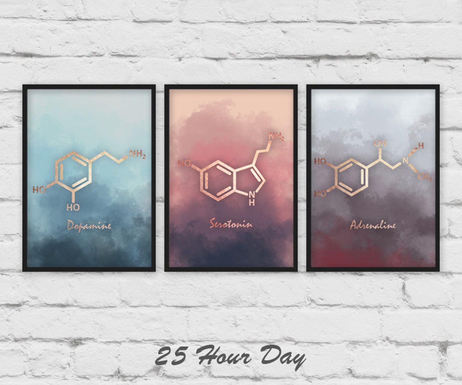 Dopamine Molecule Poster Happiness Molecule Science Teacher | Etsy