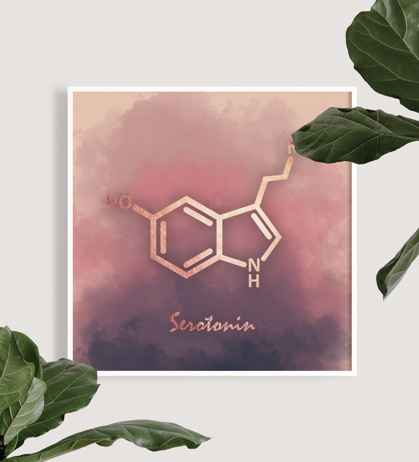 Set of 4 Prints, Serotonin Molecule Poster, Dopamine Molecule Art ...