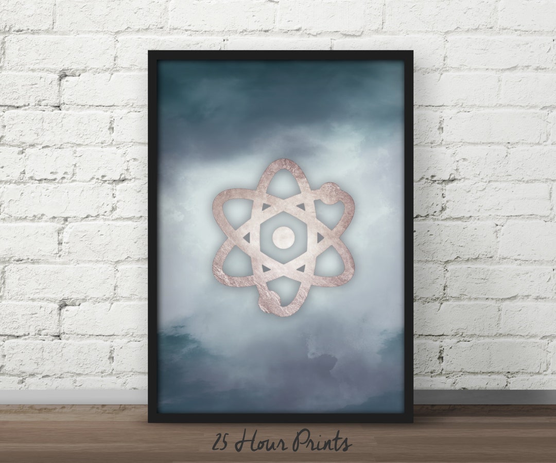 Instant Download Atom Art Print, Atom Poster, Science Art, Science ...