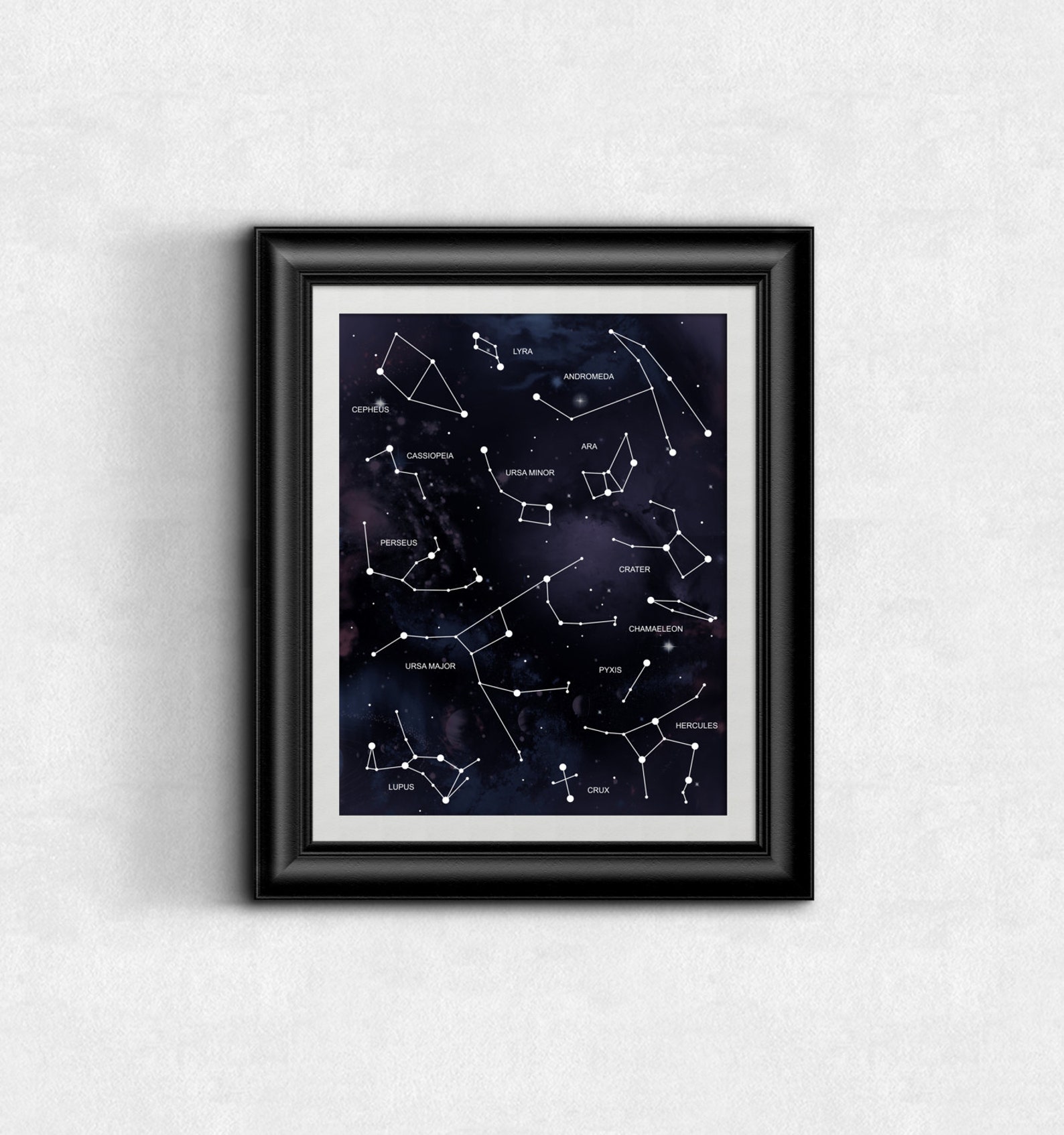 Constellation Map Poster Star Map Print Star Chart Galaxy | Etsy