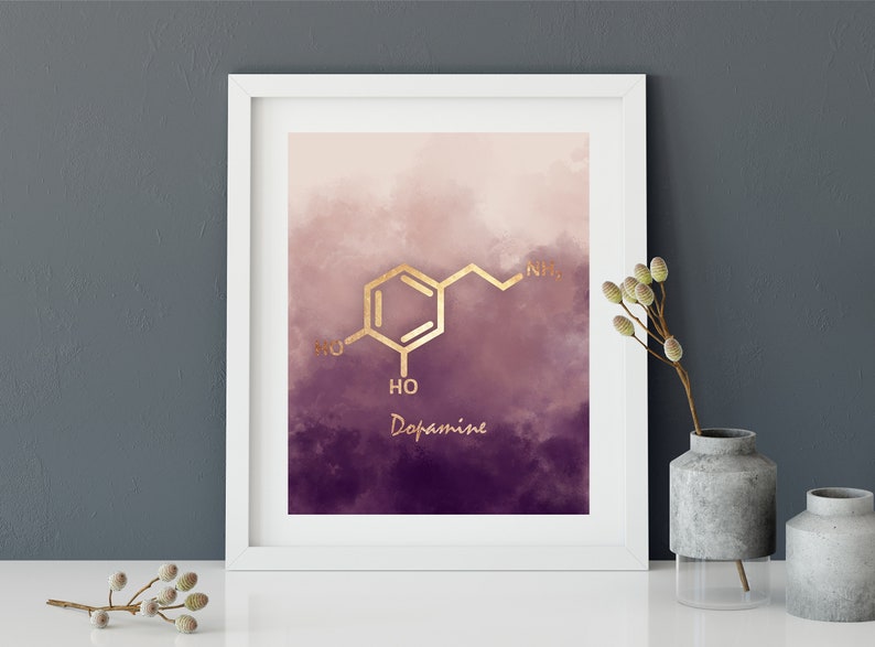 Set of 2 Wall Art, Serotonin Art, Dopamine Art, Chemistry Gift, Teacher ...