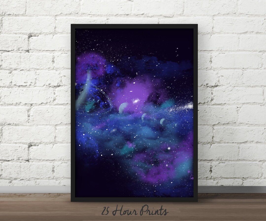Instant Download Blue Nebula Print - Galaxy Print - Art Print ...