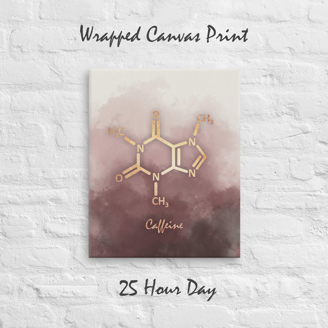 Caffeine Molecule Canvas, Caffeine Canvas Print, Abstract, Coffee ...