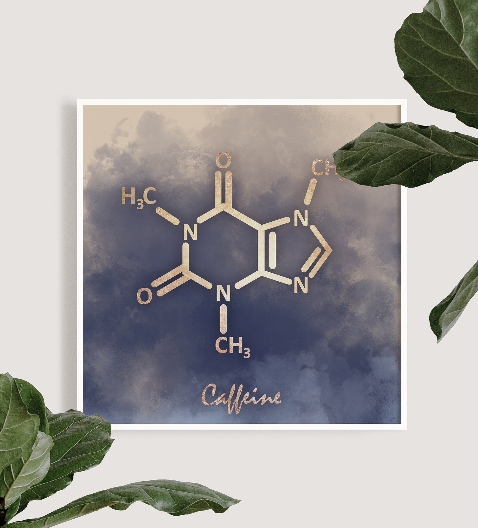 Caffeine Molecule Art Print Caffeine Wall Art Caffeine | Etsy