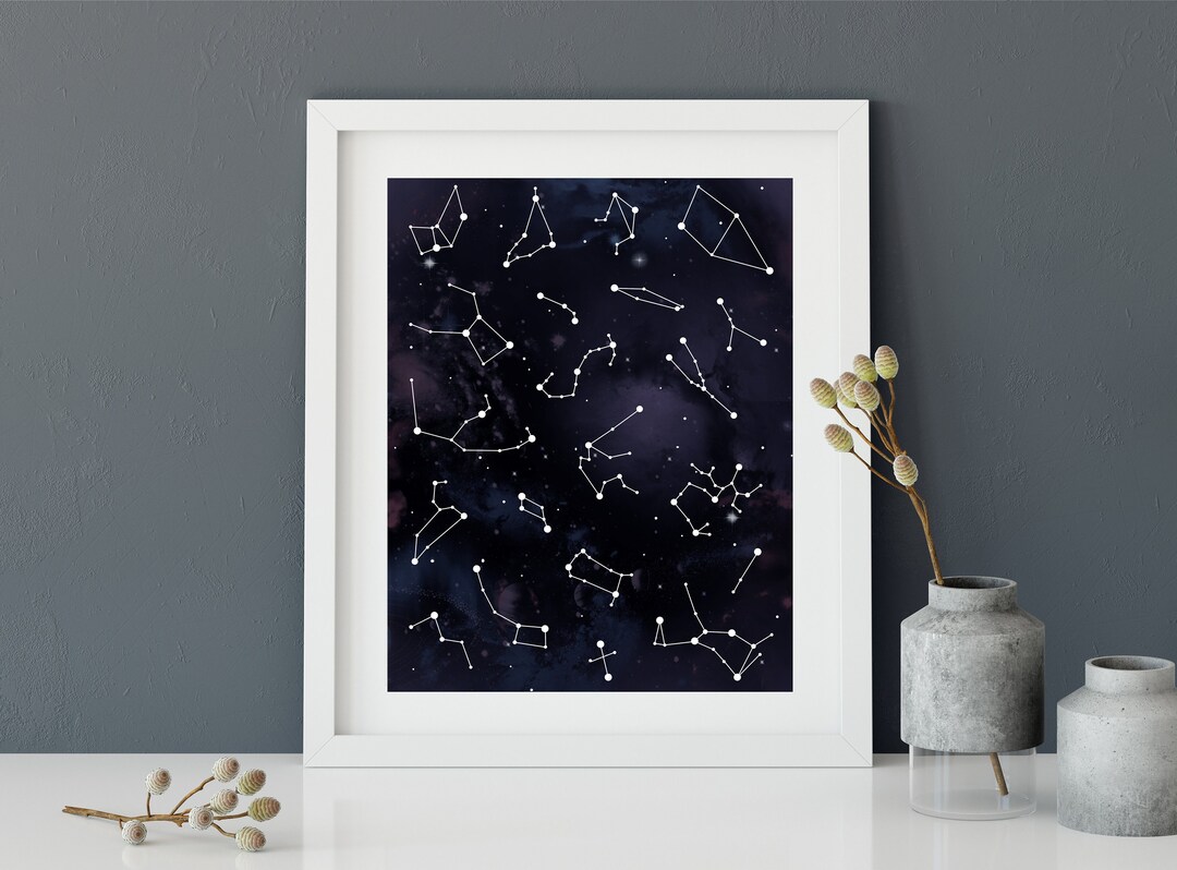 Star Map Poster, Star Chart, Constellation Poster, Galaxy Print, Nebula ...