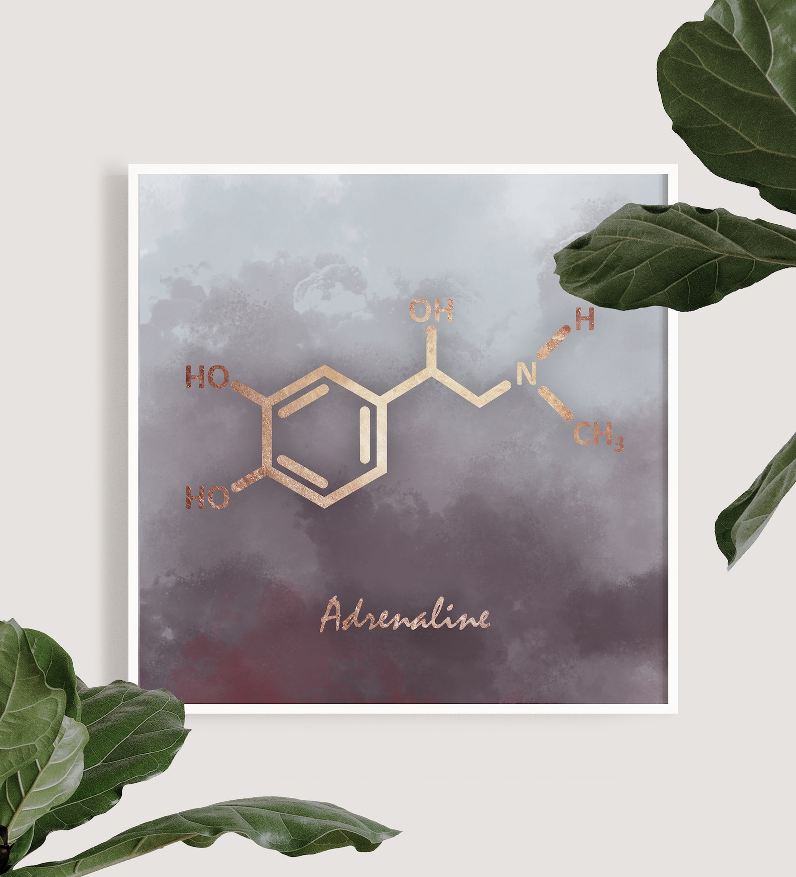 Adrenaline Molecule Poster, Adrenaline Art Print, Molecule Art Print ...
