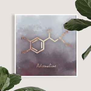 Adrenaline Molecule Poster, Adrenaline Art Print, Molecule Art Print ...