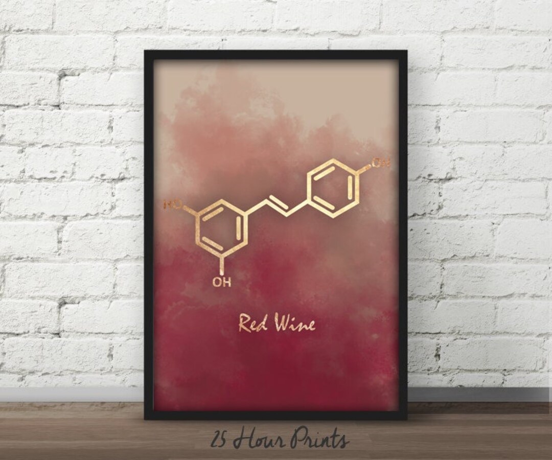 Instant Download Red Wine Molecule, Molecule Poster, Chemistry Art ...