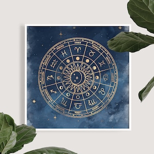 Zodiac Poster, Zodiac Wall Art, Astrology Poster, Horoscope Art, Birth ...