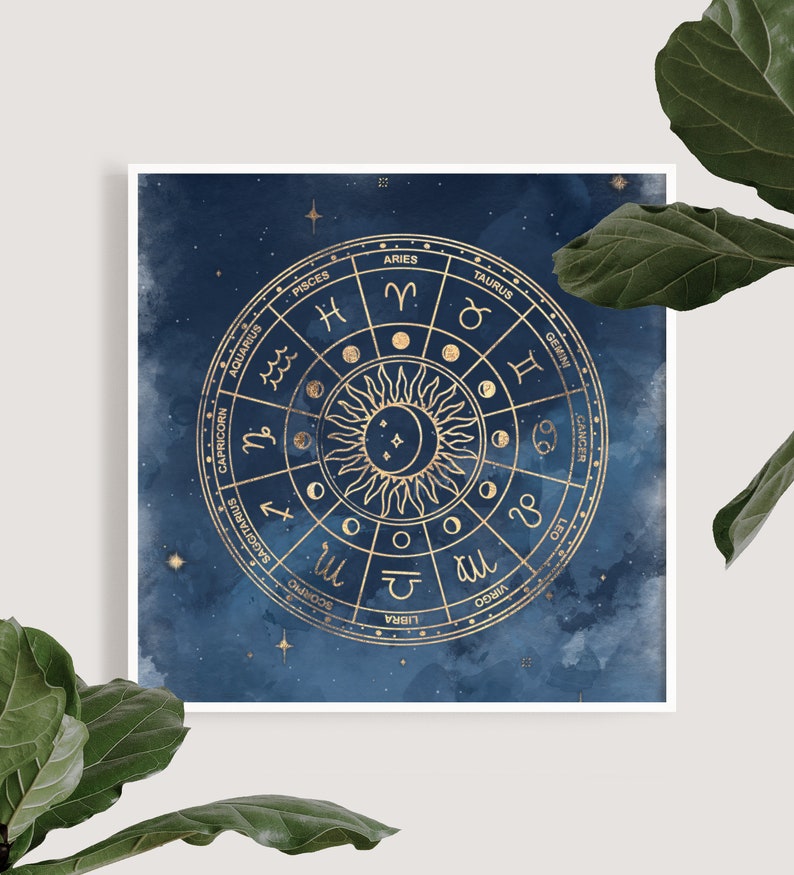 Zodiac Poster, Zodiac Wall Art, Astrology Poster, Horoscope Art, Birth ...