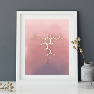 Instant Download Beer Molecule Poster, Beer Art Print, Kitchen Art, Bar ...