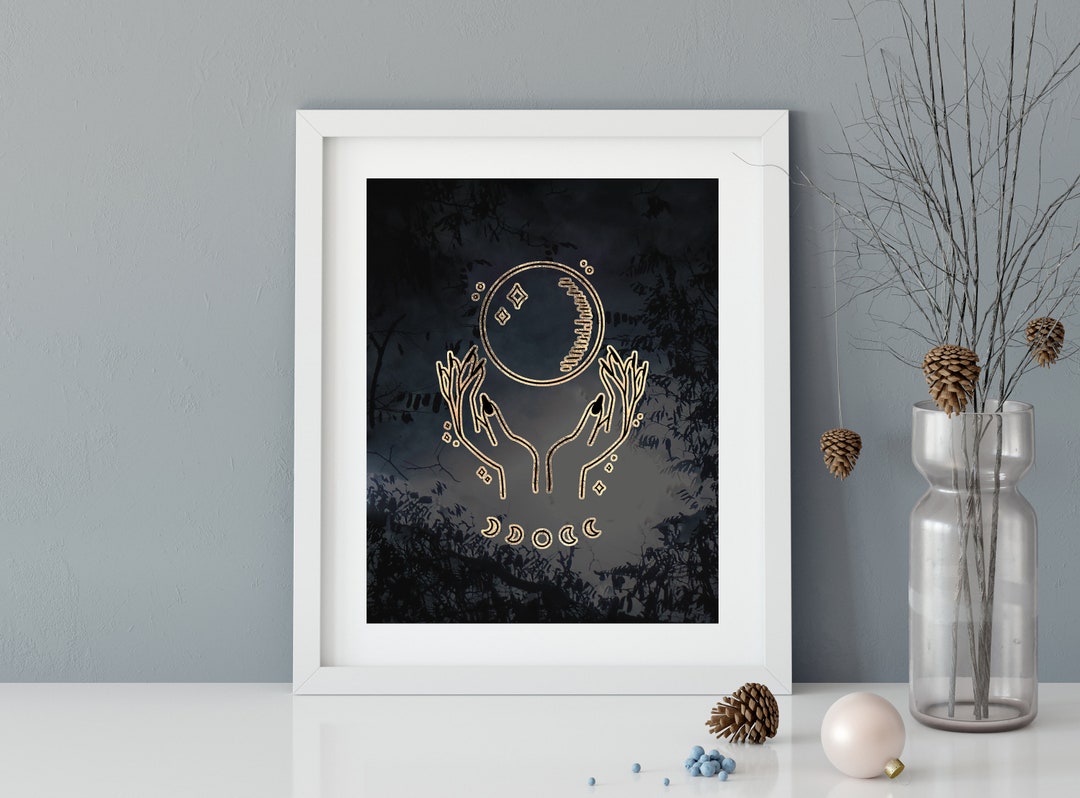 Crystal Ball Poster, Crystal Ball Art Print, Witch Poster, Witchy ...
