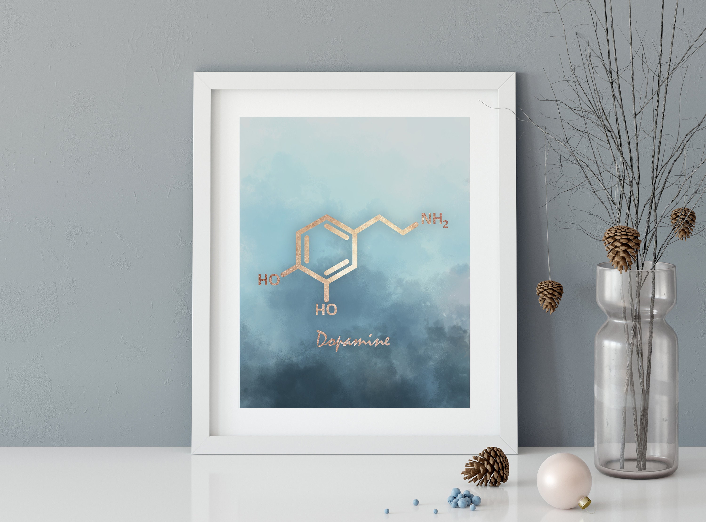 Art Prints Set Dopamine Art Oxytocin Art Dopamine Molecule | Etsy