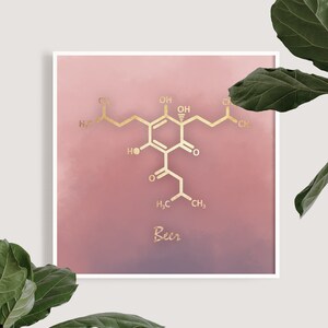 Instant Download Beer Molecule Poster, Beer Art Print, Kitchen Art, Bar ...