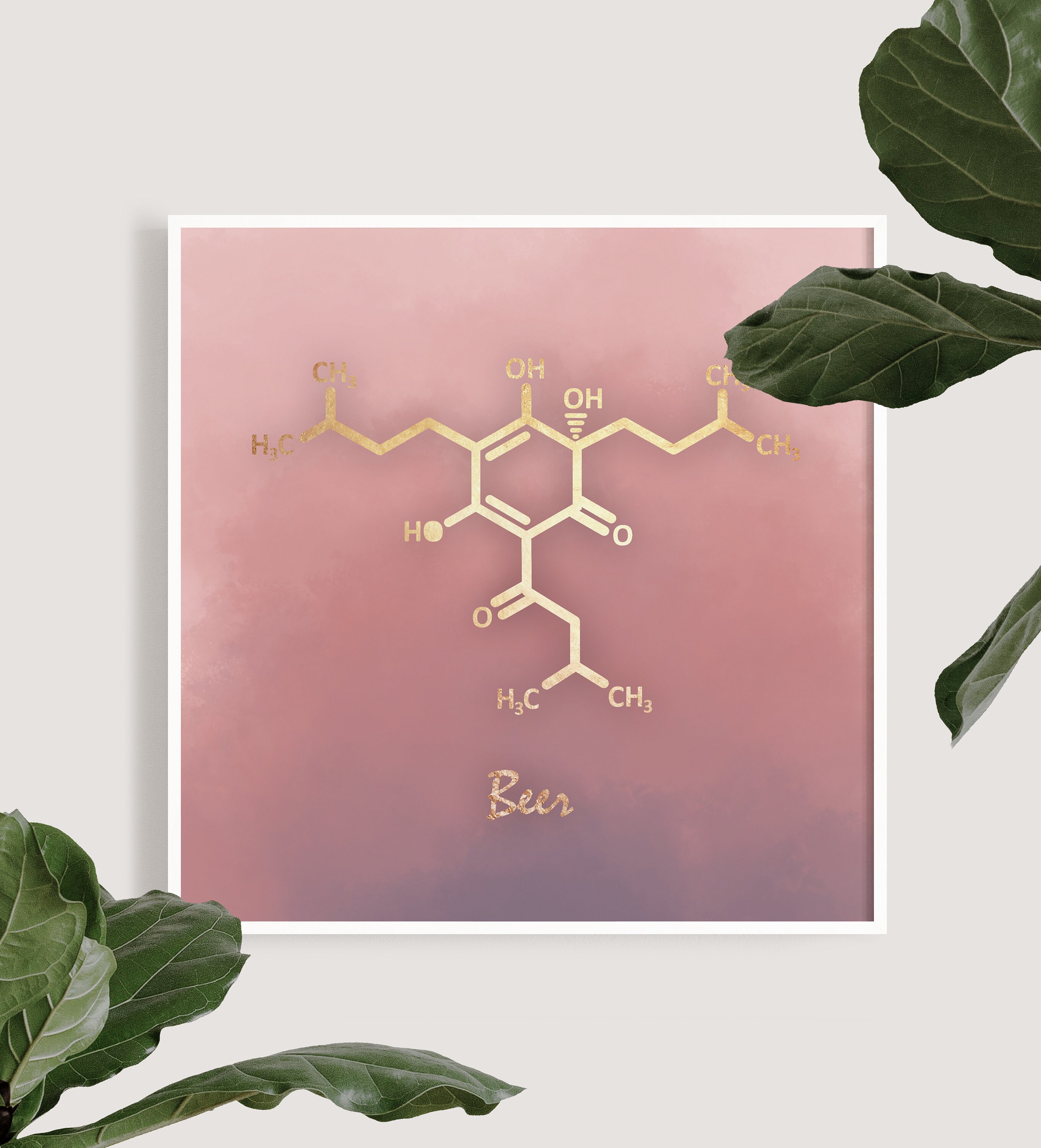 Instant Download Beer Molecule Poster, Beer Art Print, Kitchen Art, Bar ...