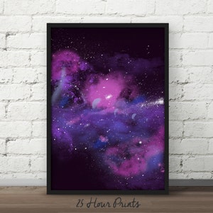 Instant Download Purple Nebula Art Print - Pink Nebula - Printable ...
