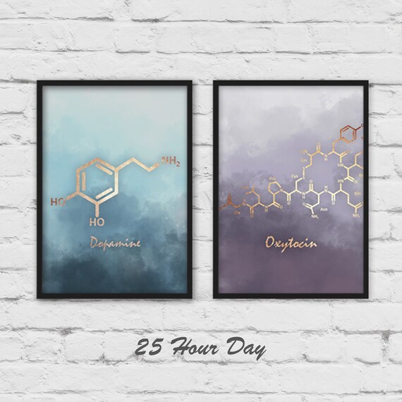 Art Prints Set Dopamine Art Oxytocin Art Dopamine Molecule | Etsy